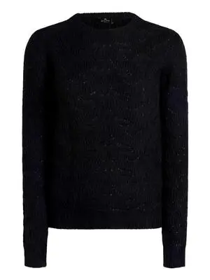 Etro Wool-blend Sweater With Paisley Detailing - Blue