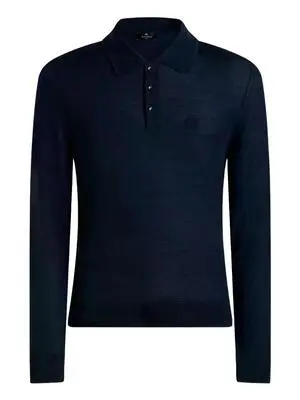 Etro Polo-style Wool And Silk Sweater - Blue
