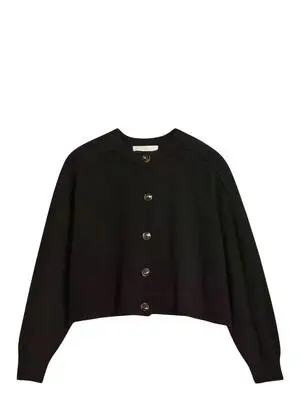 Vanessa Bruno Cropped Button-up Raglan Cardigan - Black