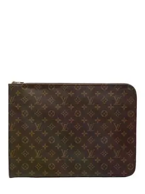 LOUIS VUITTON 1992 Monogram Poche Documents Portfolio - Brown