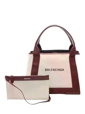 Balenciaga Canvas Navy Cabas S Tote Bag - Neutrals