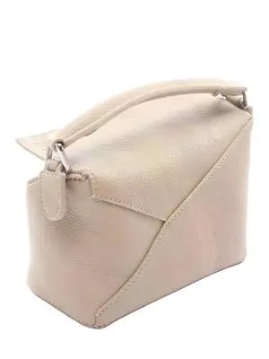 Loewe Mini Calfskin Puzzle Edge Satchel - Neutrals