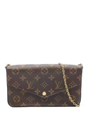 LOUIS VUITTON Monogram Pochette Felicie Crossbody Bag - Brown
