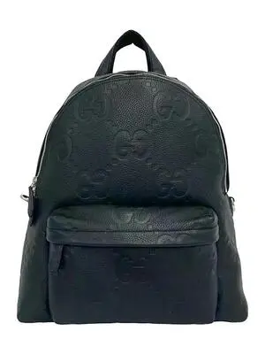 Gucci Jumbo Gg Embossed Leather Backpack - Green