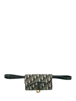 Dior Christian Dior 2018 Oblique Canvas Saddle Belt Bag Blue