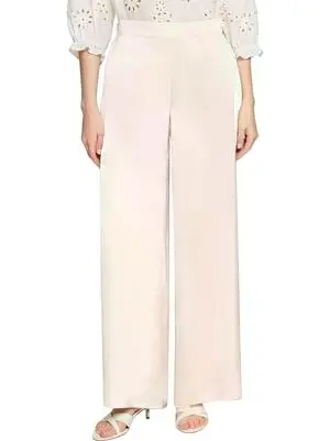 BETTY BARCLAY Marlene Satin-finish Wide-leg Trousers - Neutrals