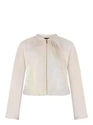 BETTY BARCLAY Gathered Zip-up Jacket - Neutrals