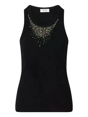 Liu Jo Embellished Cropped T-shirt - Black