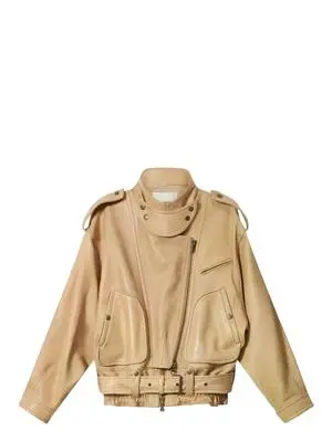 Isabel Marant Étoile Farza Leather Jacket - Neutrals
