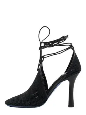 Burberry Pointed Toe Lace-up Stiletto Heel Pumps - Black
