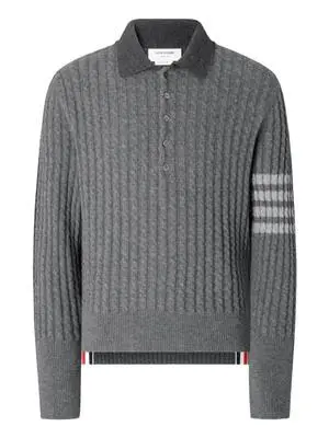 Thom Browne 4-bar Polo Shirt - Grey