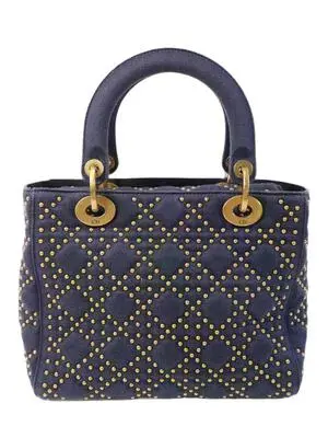 Dior Lady Studded Tote Bag - Blue