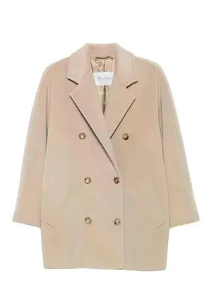 Max Mara Double-breasted Notched Lapel Coat - Neutrals