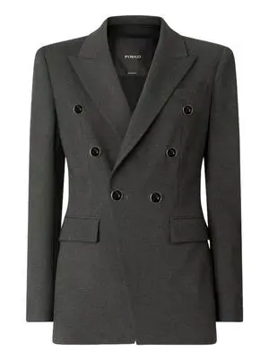Pinko Double-breasted Peak Lapel Blazer - Grey