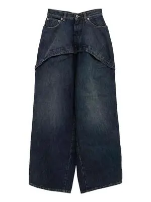 Loewe Layered Detail Wide-leg Jeans - Blue