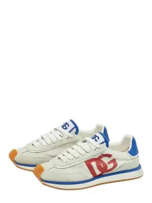 Dolce & Gabbana Dg Logo Print Lace Up Low Top Sneakers - Grey