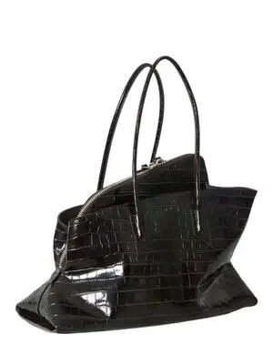 Attico Medium La Passeggiata Crocodile-effect Leather Tote Bag - Brown