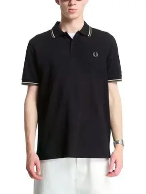 Fred Perry Cotton Polo Shirt - Black