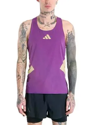 Adidas Adizero "road To Records" Racerback Tank Top - Purple