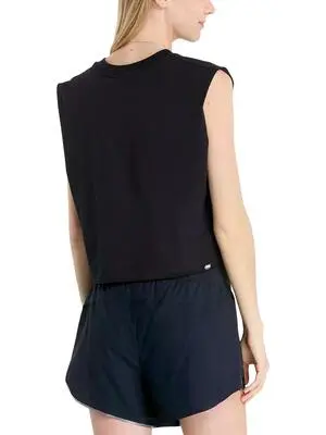 CIELE Cropped Tank Top With Padded Shoulders - Black