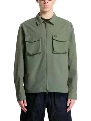 Fred Perry Logo-detail Overshirt - Green