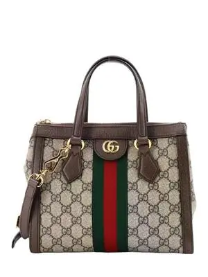 Gucci Ophidia Top Handle Gg Coated Canvas Small Tote Bag - Brown