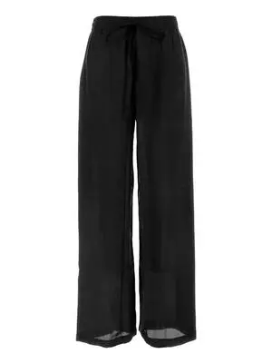 THE ROSE IBIZA Silk Palazzo Pants - Black