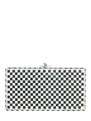 Judith Leiber Check-pattern Crystal Clutch Bag - Black