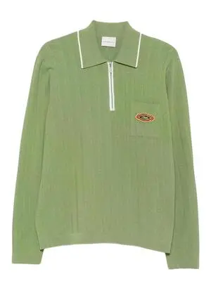 Drole De Monsieur Zip-neck Pocket-detail Polo Shirt - Green