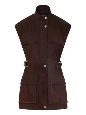 Liu Jo Suede Vest With Buckle Details - Brown