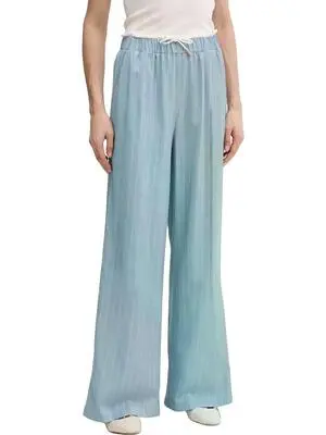 GAUDI Pinstripe Drawstring Wide-leg Trousers - Blue