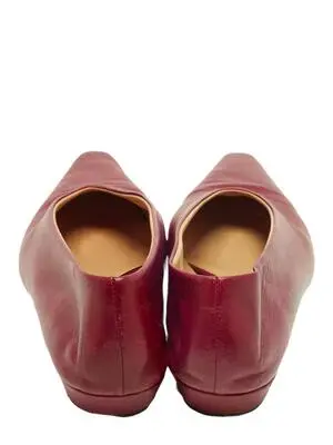 Bottega Veneta Burgundy Leather Ballet Flats - Red