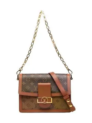 LOUIS VUITTON Monogram Reverse Dauphine Mm Satchel - Brown
