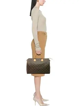 LOUIS VUITTON Monogram Speedy 35 Boston Bag - Brown