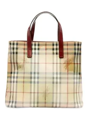 Burberry Haymarket Check Coated Canvas Tote Bag - Neutrals