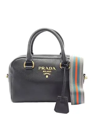 Prada Mini Bauletto Satchel Bag - Black