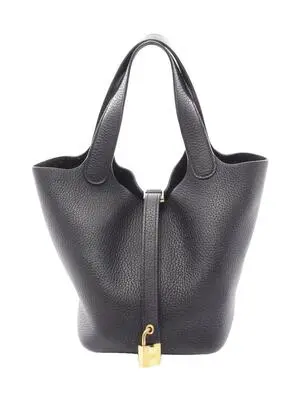 Hermès Clemence Picotin Lock 18 Handbag - Black