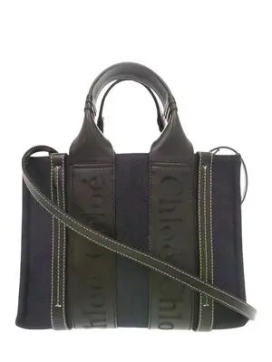 Chloé Canvas Woody Tote Satchel - Grey