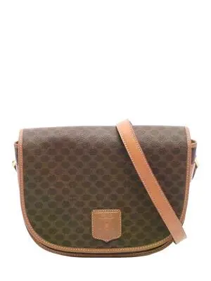 Celine Macadam Coated Canvas Crossbody Bag - Brown