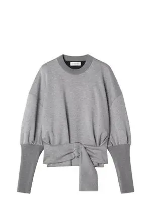 LANVIN Belted Sweatshirt In Double-faced Jersey - Grey