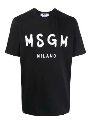 MSGM Brushstroke-logo T-shirt - Black