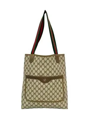 Gucci Gg Supreme Web Tote Bag - Neutrals