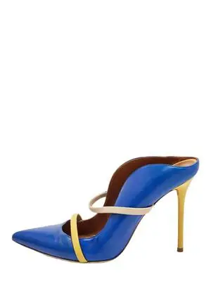 MALONE SOULIERS Maureen Leather Heeled Mules - Blue
