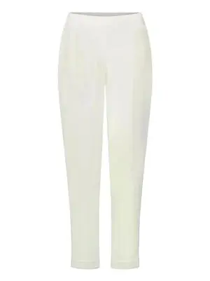 BETTY BARCLAY Elasticated Waistband Trousers With Turned-up Cuffs - White
