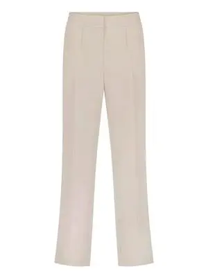 BETTY BARCLAY Pressed Crease Straight Leg Trousers - Neutrals
