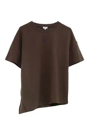 Loewe Asymmetric T-shirt With Anagram Embroidery - Brown