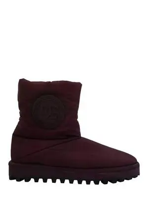 Dolce & Gabbana Padded Logo Patch Boots - Red
