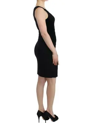 Rocco Barocco Logo Plaque V-neck Mini Dress - Black