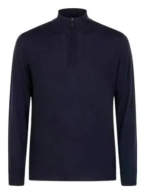Canali Half-zip Knitted Sweater - Blue