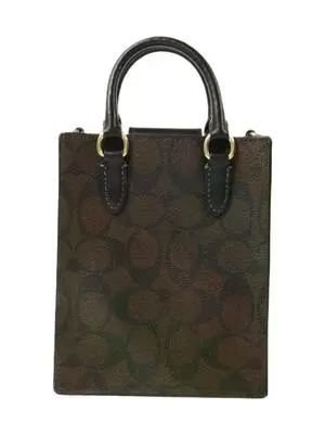 COACH VINTAGE Signature North South Mini Tote Bag - Brown